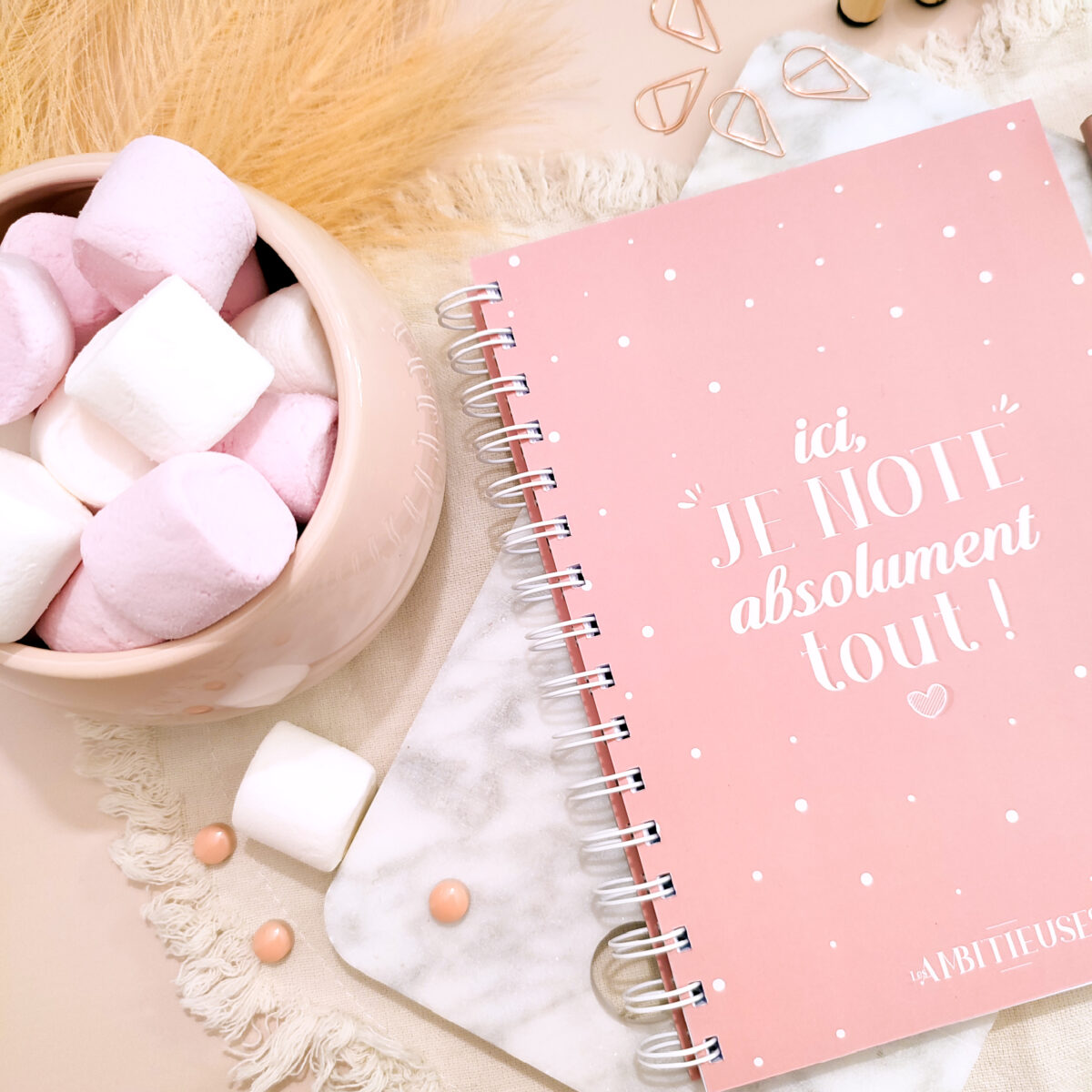 Carnet de notes - Cocooning rose - Les Ambitieuses